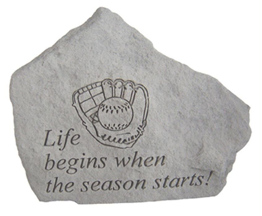 Life Begins...Baseball Memorial Garden Stone | XoticBrands Home Decor