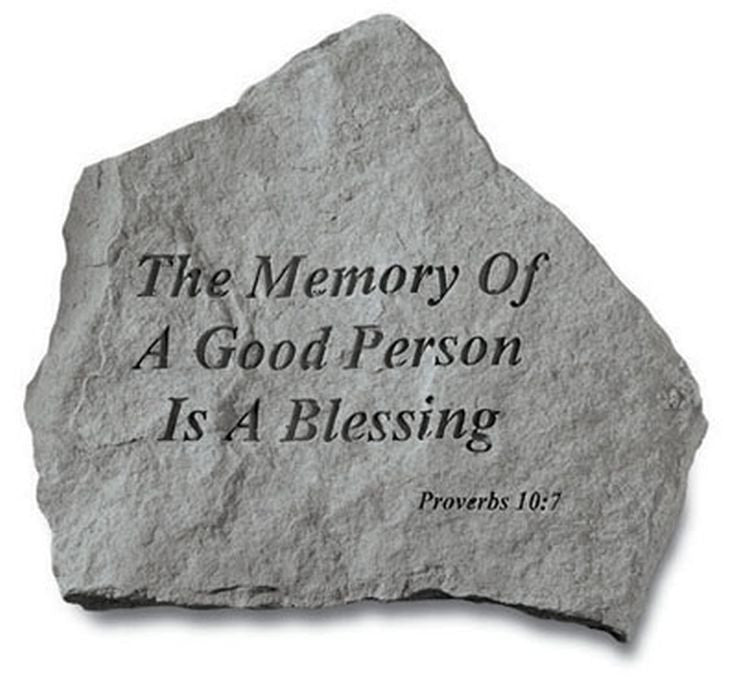 The Memory Of A Good Person... Memorial Garden Stone | XoticBrands Home ...
