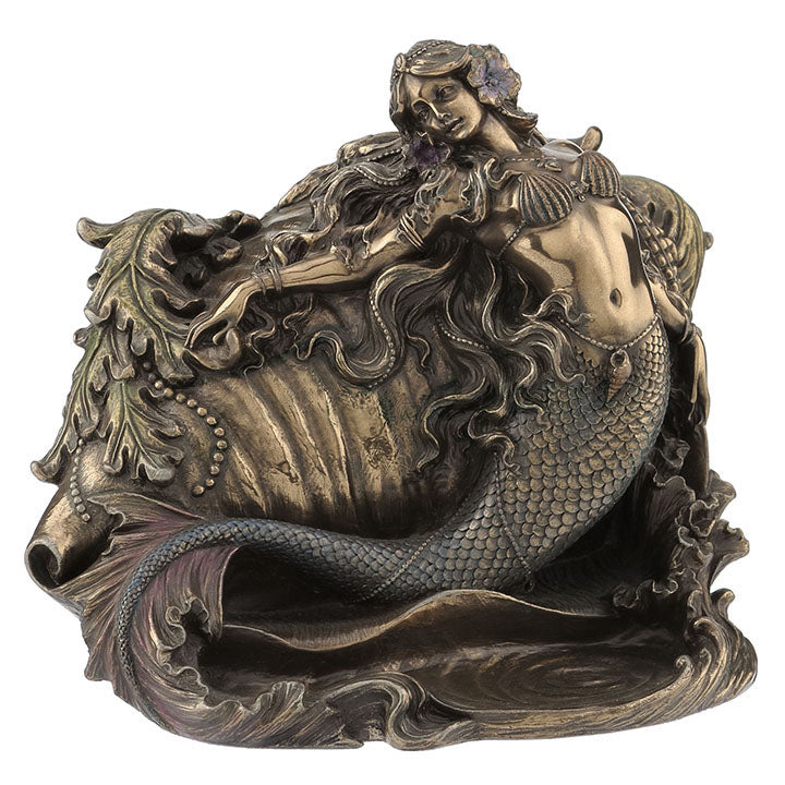Mermaid & Conch Trinket Box - Myth & Legend. | XoticBrands Home Decor