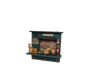 Vintage Harley Motorcycle Shadow Box on Wood Frame | XoticBrands Home Decor