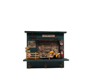 Vintage Harley Motorcycle Shadow Box on Wood Frame | XoticBrands Home Decor