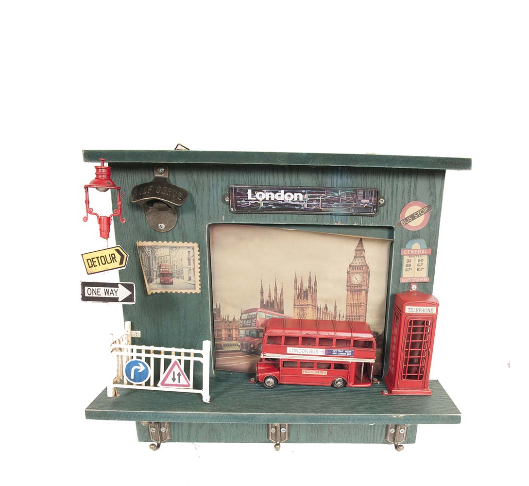 Vintage Double Decker London Bus Shadow Box | XoticBrands Home Decor