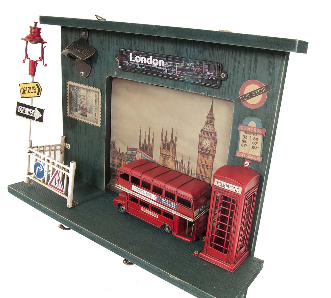 Vintage Double Decker London Bus Shadow Box | XoticBrands Home Decor