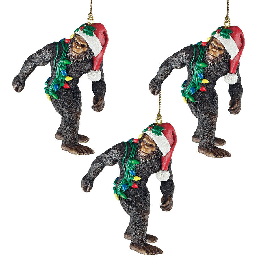3" Holiday Yeti Holiday Ornament - Set Of 3 | XoticBrands Home Decor