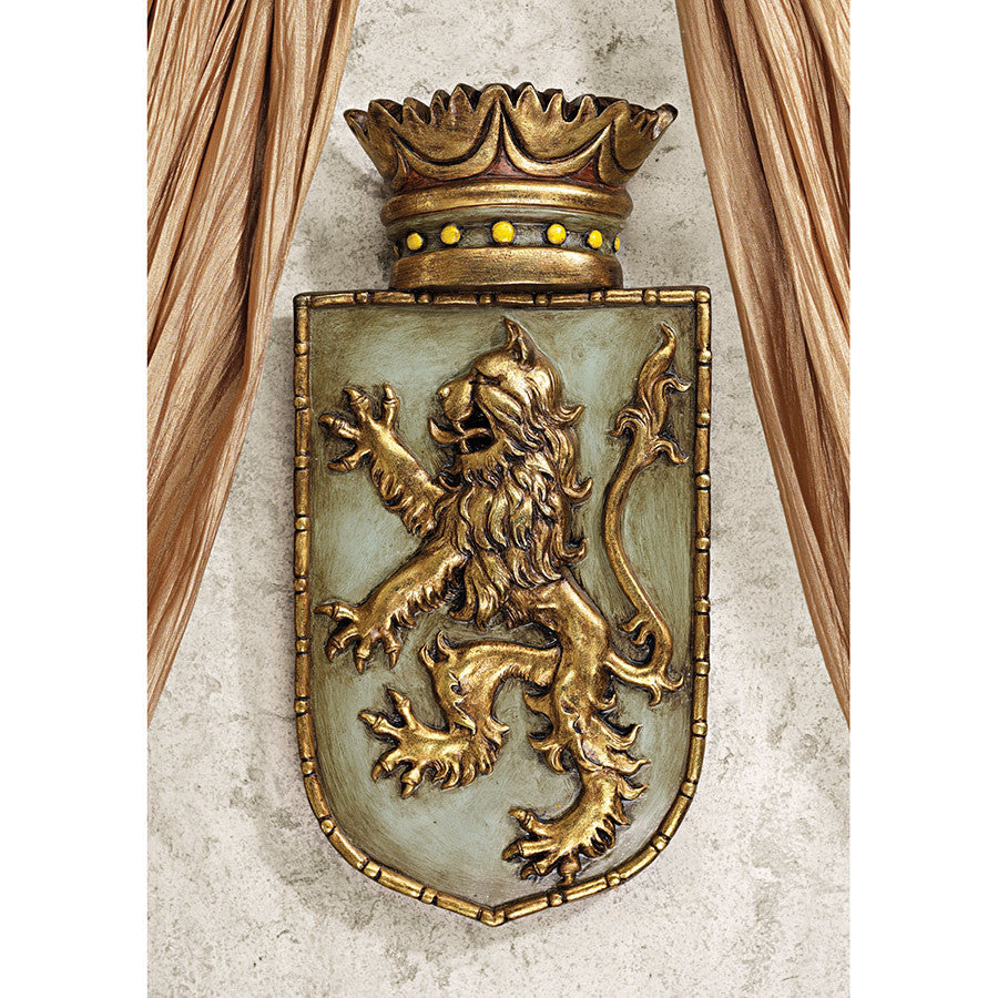 European Medievial Lion Beast Shield Wall Sculptural Decor Bravery ...