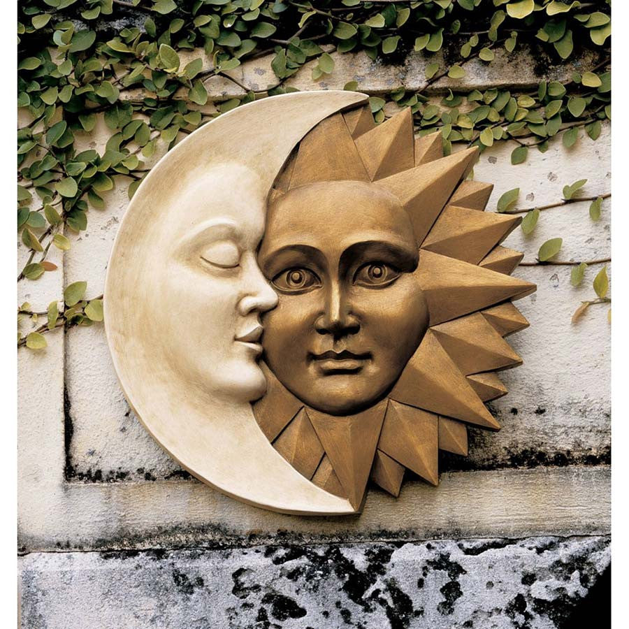 Celestial Bodies Sun And Moon Wall Sculpture Statue | XoticBrands Home ...
