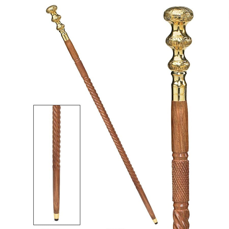 Empress Collection: Brass Capstick Solid Hardwood Walking Stick ...