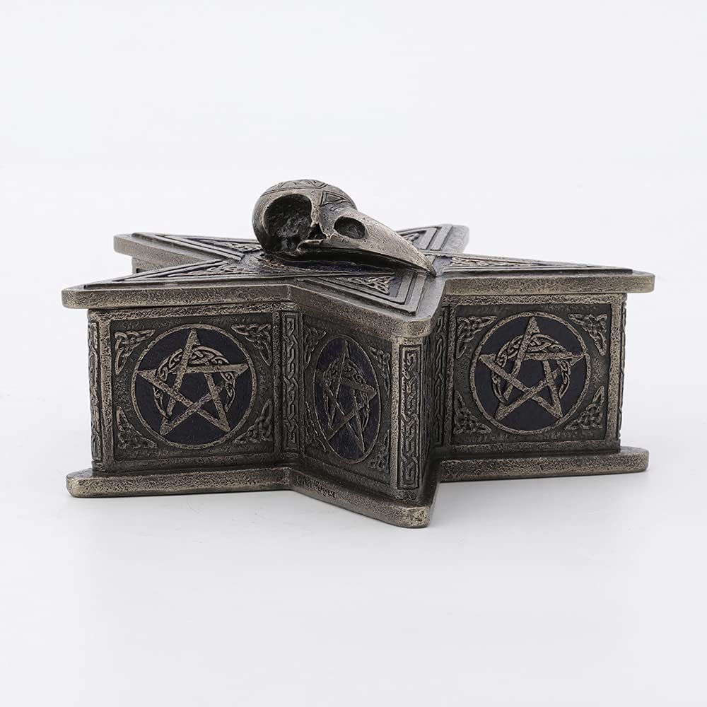 Crow Skeleton Pentagram Trinket Box - Classic Statue Sculpture ...