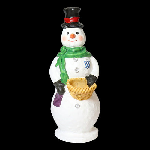 Frosty Stone Cold Snowman Display Sculpture: Charming Winter Décor for ...